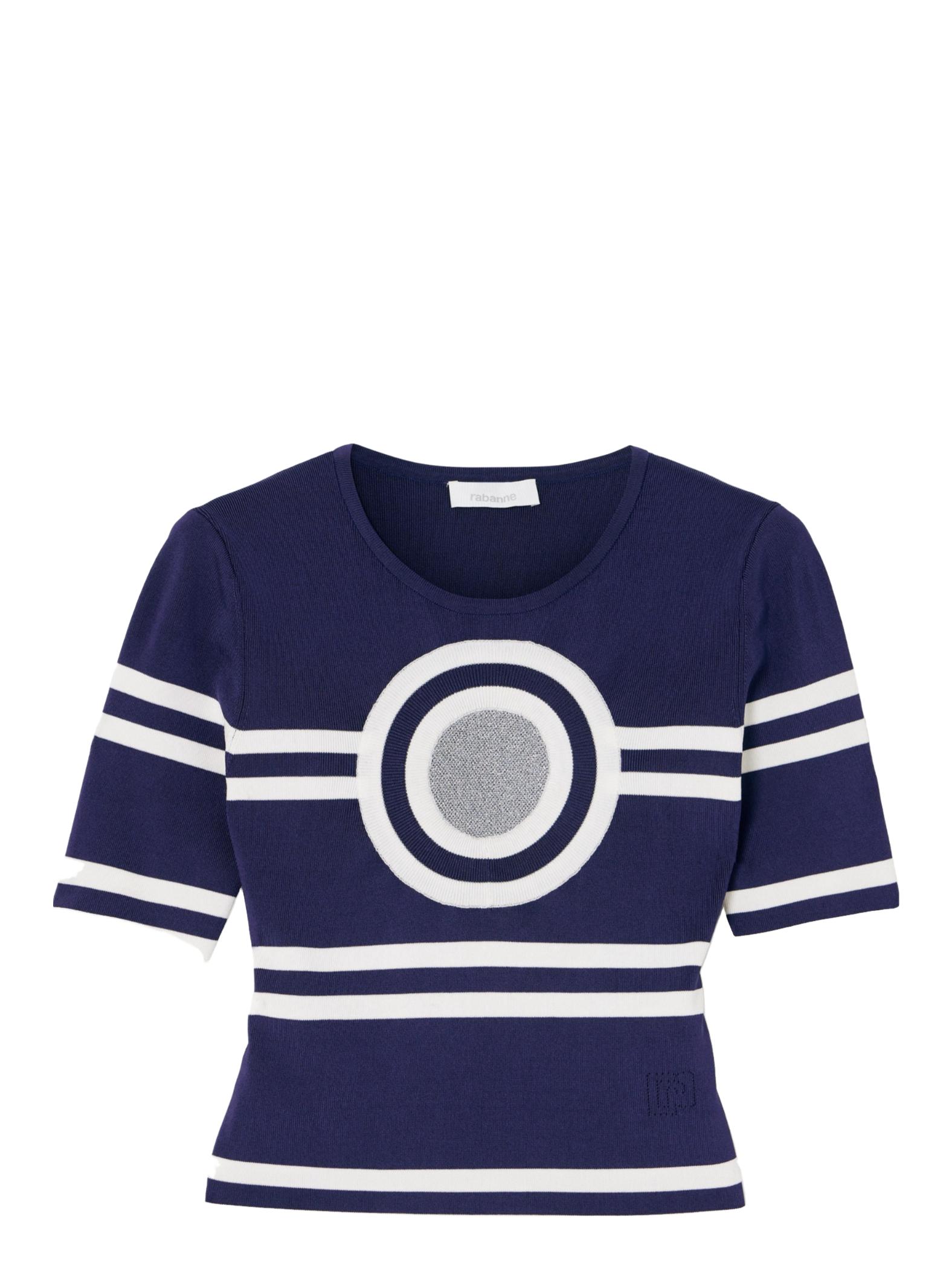 PACO RABANNE Paco Rabanne Striped Ribbed Knit Top